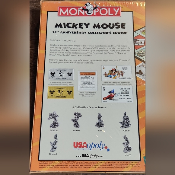 Hasbro | Toys | Nib Disney Mickey Mouse Monopoly 75th Anniversary Collectors Edition Board Game ...